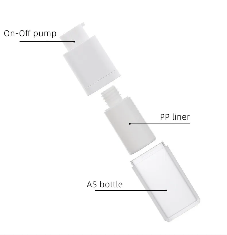 Custom Logo 15ml 30ml 50ml Luxury Frosted Square Cosmetic Airless Pump Bottle For Lotion Serum ...