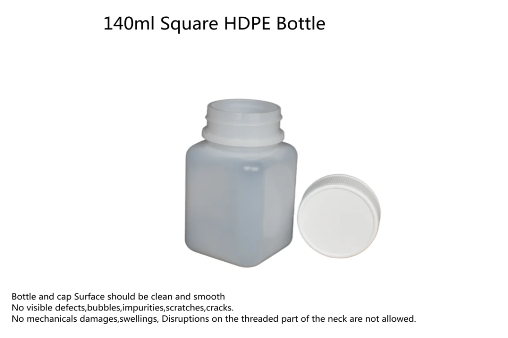 140cc 140g 140ml Small Hdpe Square Plastic Capsules Pill Bottles Medicine Bottles - Buy High ...