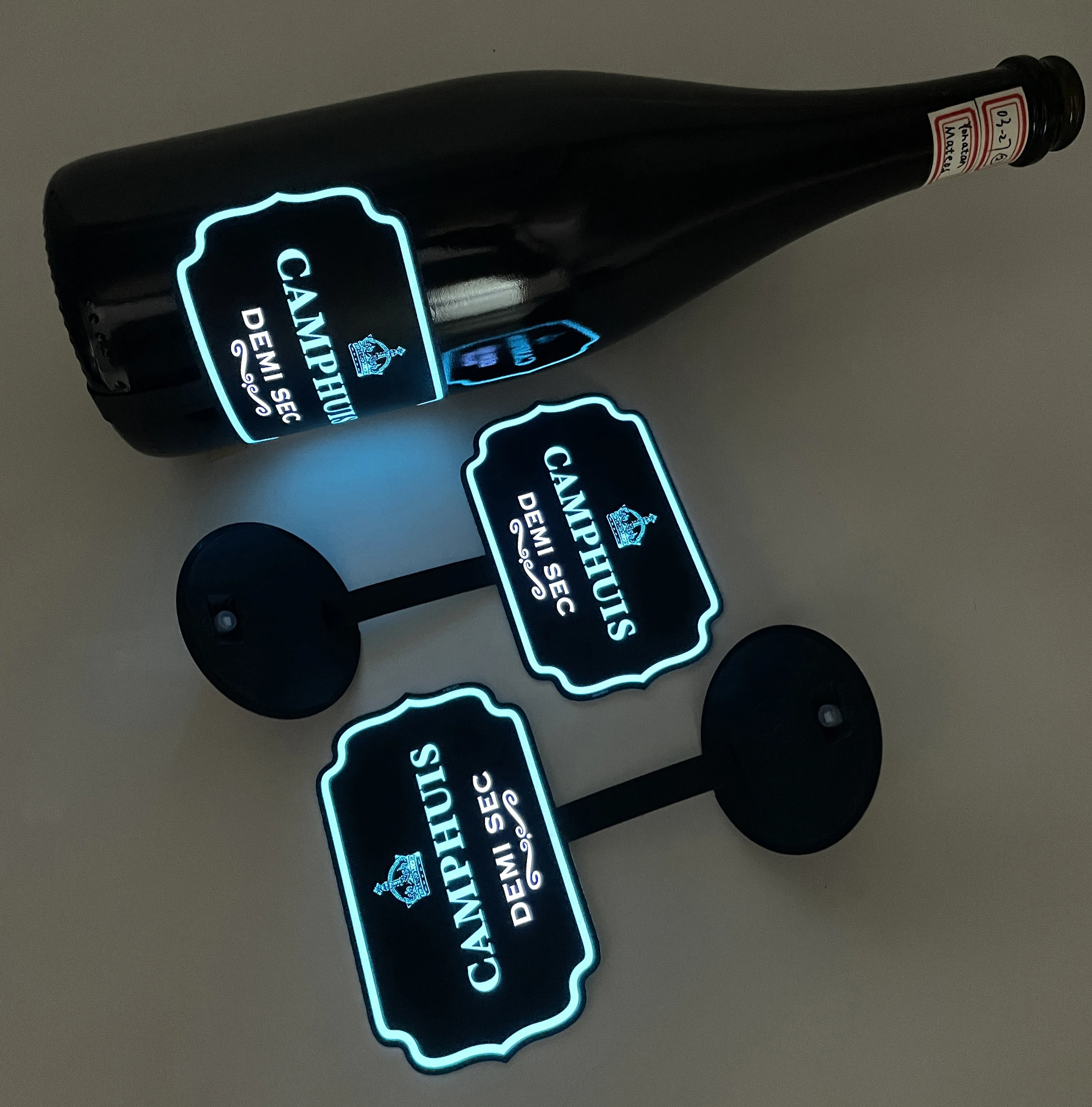 Champagne Battery Powered Luminous Labels - Elevate Your Party