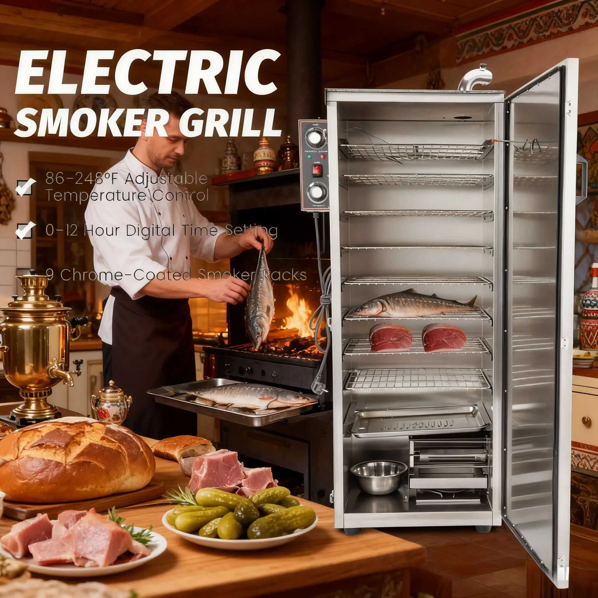 Poissons Fumoir Industriel Viande a De Poisson Saucisse Alimentaire Bbq ...