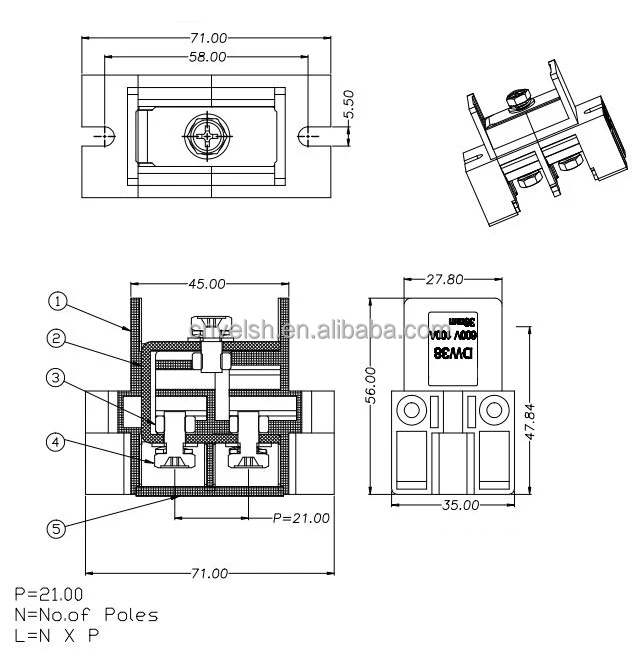 Ess Terminal Block Lithium Battery Connector - Buy M23 6 Pin 2+4 Cable ...