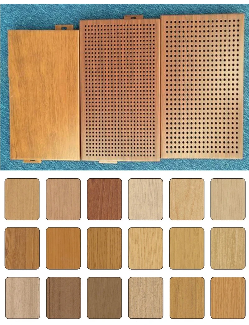 Wood Grain Outdoor Exterior Wall Cladding Aluminium Veneer Wall Curtain ...