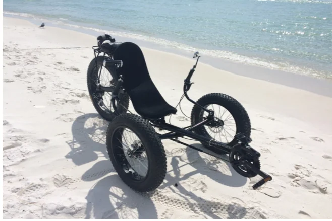 Beach Cruiser 3 Wheel Foldable Electric Fat Tire Recumbent Trike