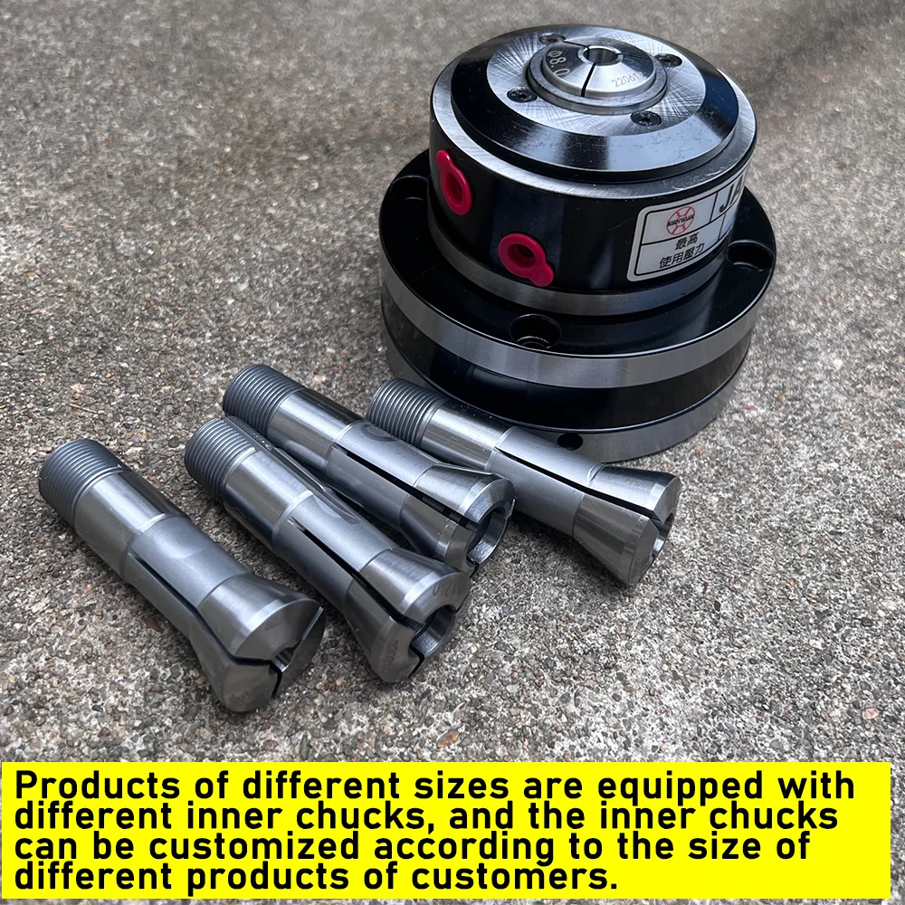 Rotary Jab 15 25 40 60 Hollow Pneumatic Collet Chuck With Collets For ...