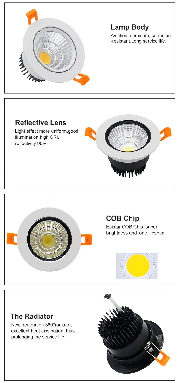 0-10V Dali Dimmable Adjust Ceiling Spotlight 3W 5W 10W 15W 20W 30W 40W ...