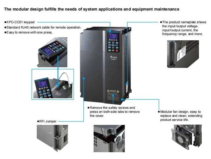 Delta Vector Control Inverter C2000 PLUS Series Three Phase 230V 11KW ...