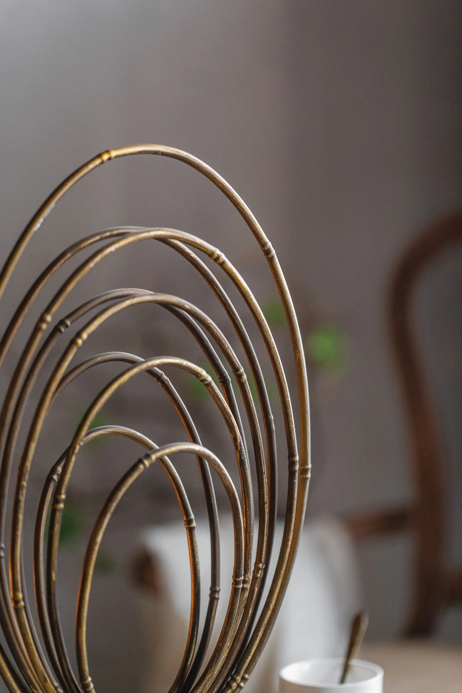 Home Decor Wood Ellipse Shape Table Top Decoration Metal Home ...