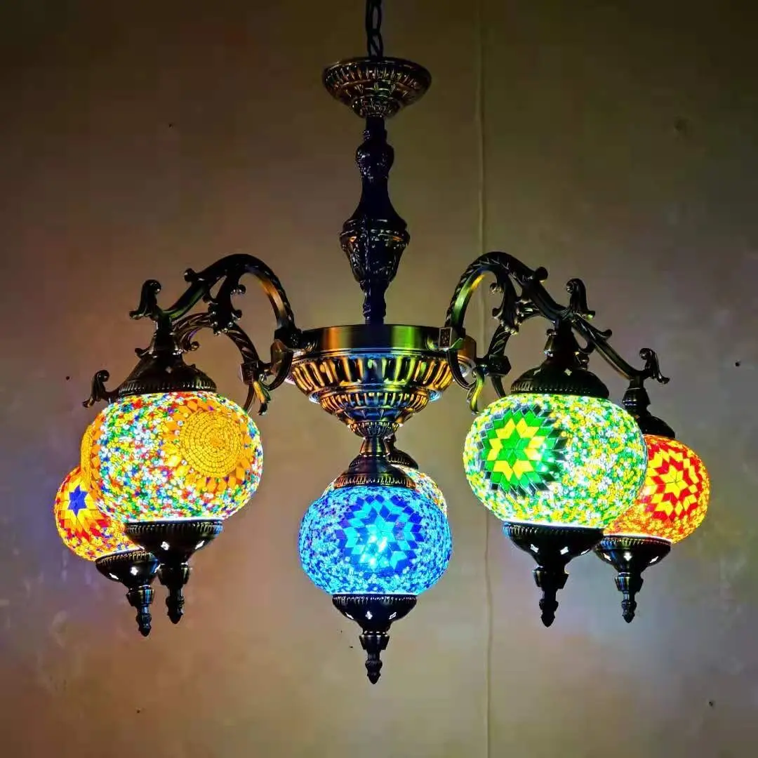 Turkish Style Stained Glass Moroccan Mosaic Chandelier Turkish Mosaic ...