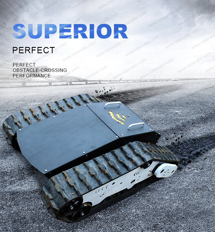 All Terrain Tracked AGV Robot Chassis - Rubber Tracked Vehicle, 1000W ...