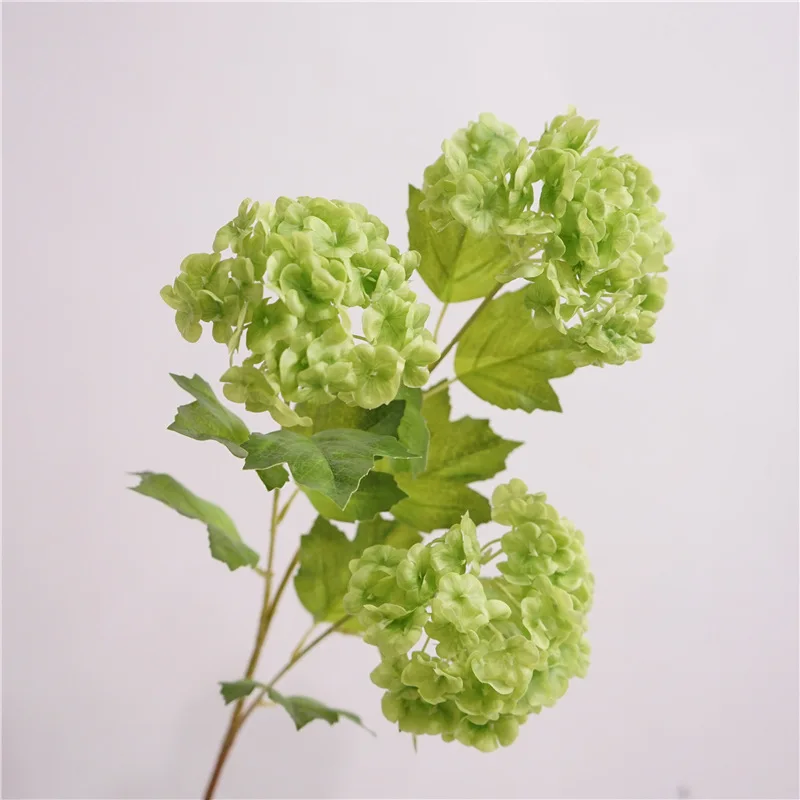 SN-H050 3 Heads Single Branch Hydrangea Moisturizing Artificial Flower ...