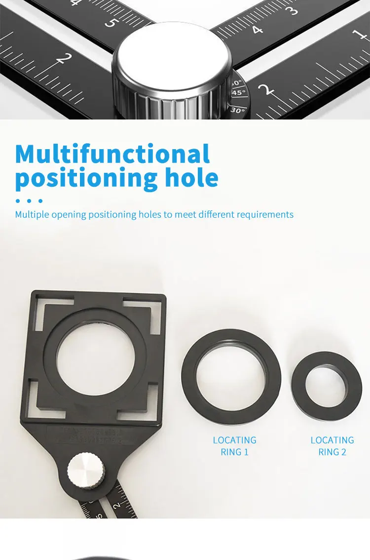 Adjustable Six Fold Ruler - Multiple Opening Tile Locator
