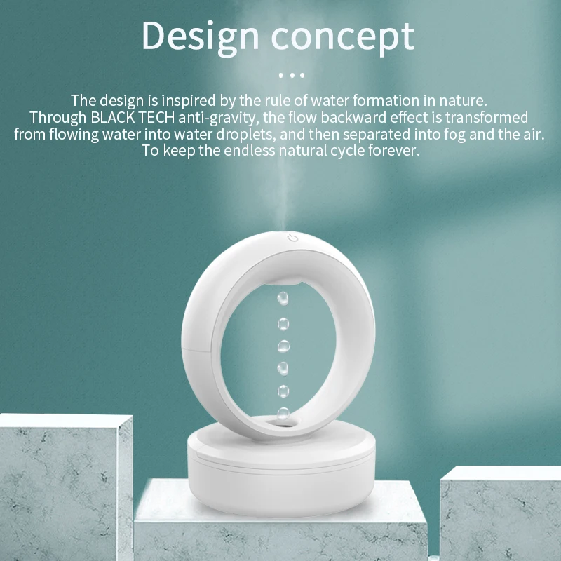 Anti Gravity Water Drop Humidifier - New Design Aromatherapy