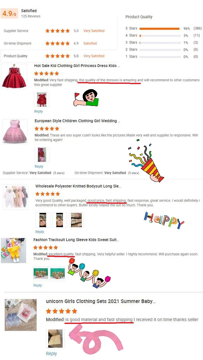 Conyson Kids Girls Summer Sets - Custom Logo & Solid Color