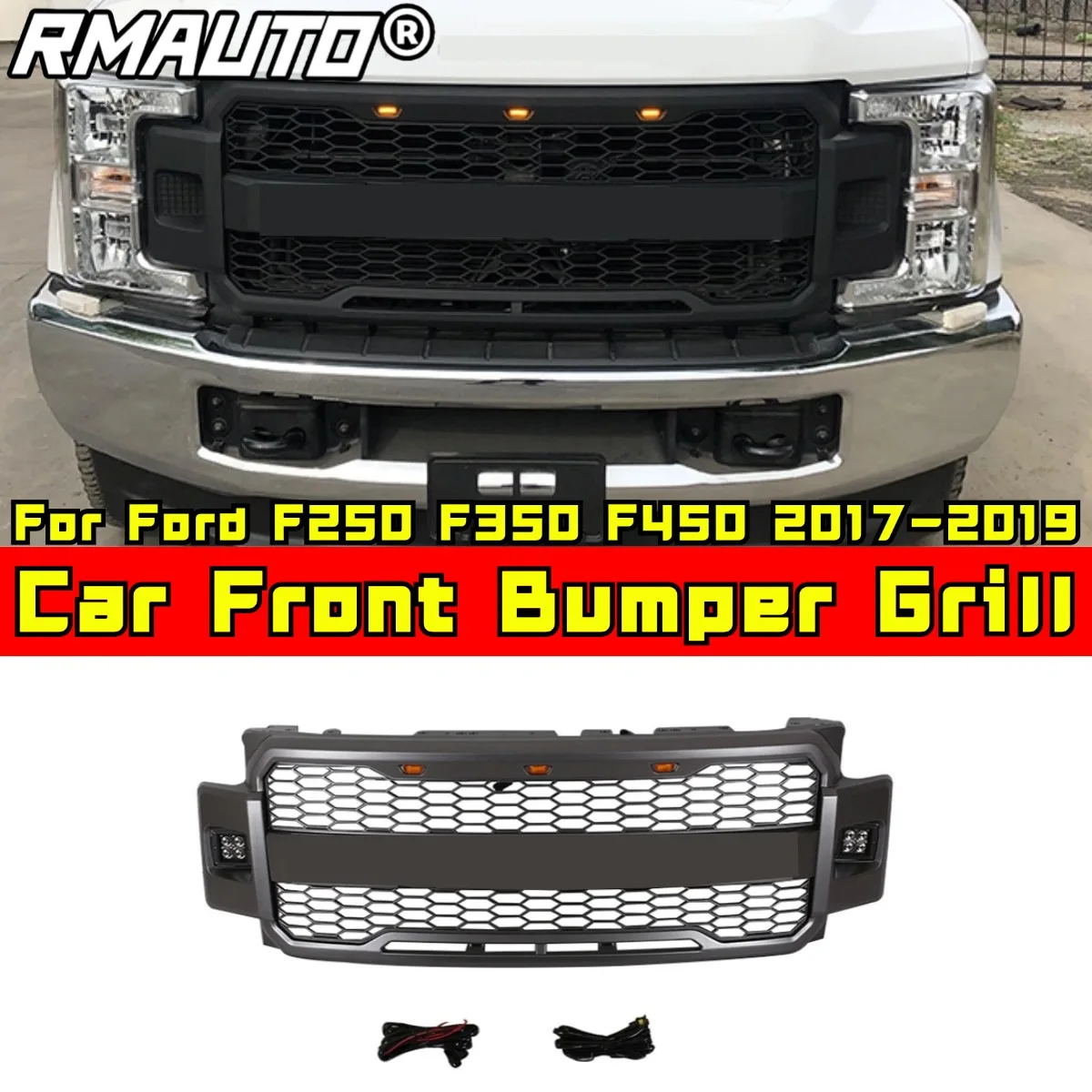 For Ford F250 F350 F450 2017-2019 Car Front Bumper Grill Racing Grills ...