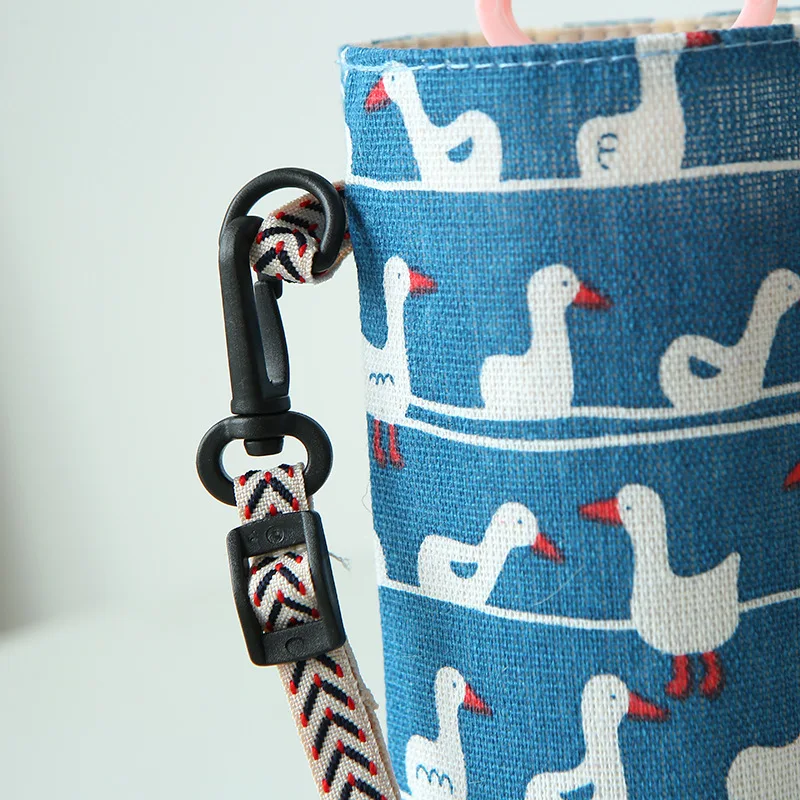 Canvas Water Bottle Carrier Bag Insulated Water Bottle Sleeve Holder ...