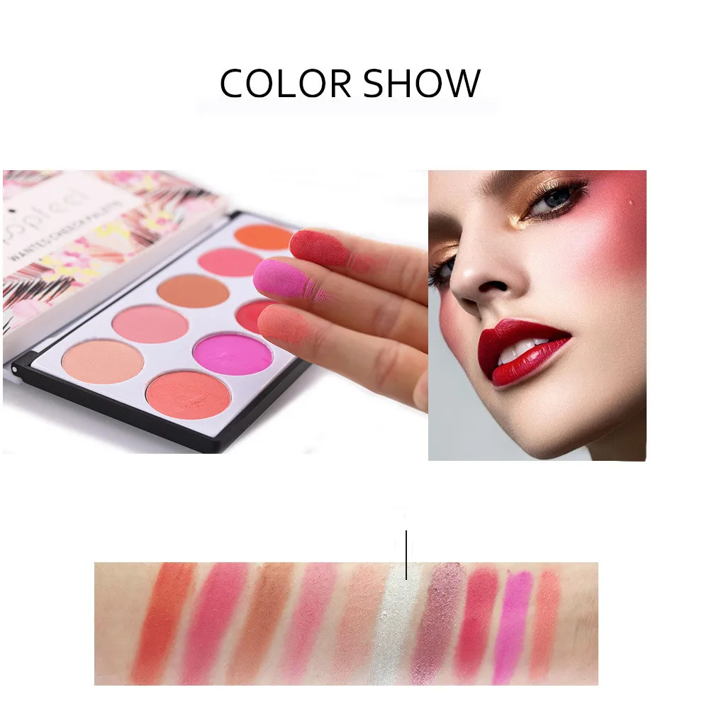 10 Colors Blush Palette Set Matte Highlighter Bronzer Rouge Cream Nude ...