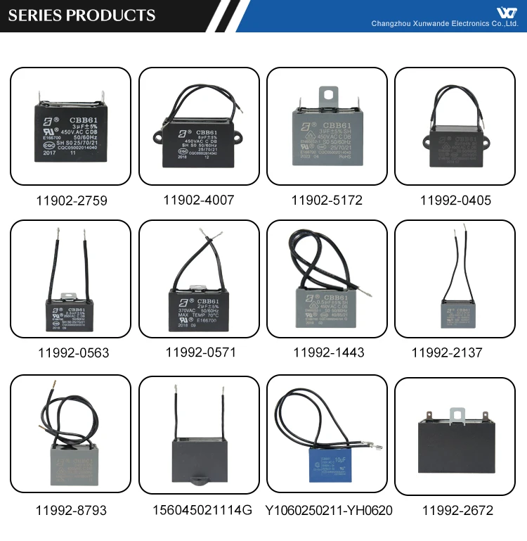 China Factory Pricecbb61 450v 20uf Fan Capacitor Sh Two Quick-connect ...