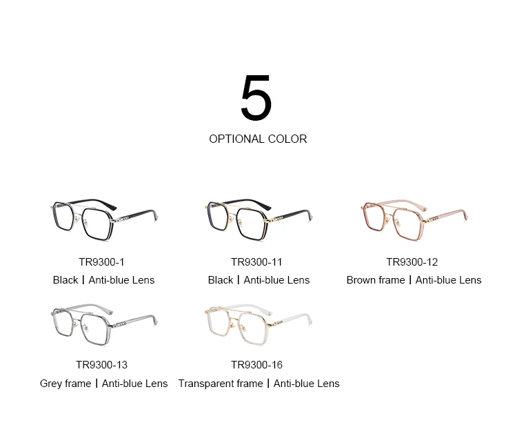 Optifix Absorbable Eyeglasses Frame - TR 90 Anti Blue Light Lens