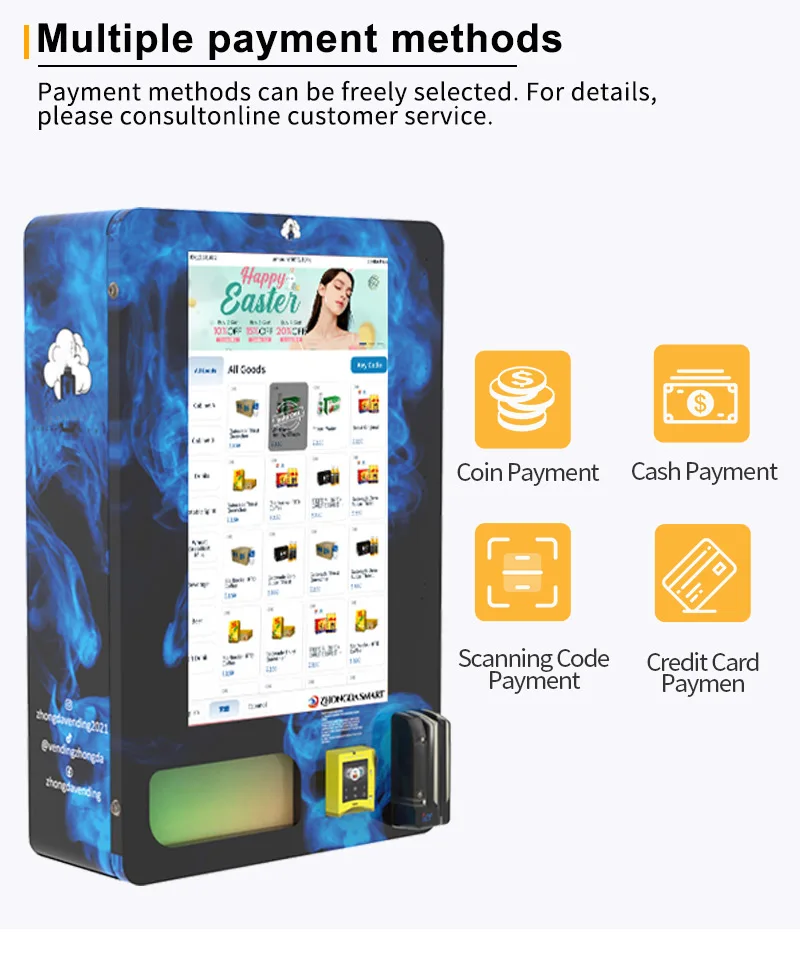 32" Touch Screen Wall Mounted Mini Vending Machine