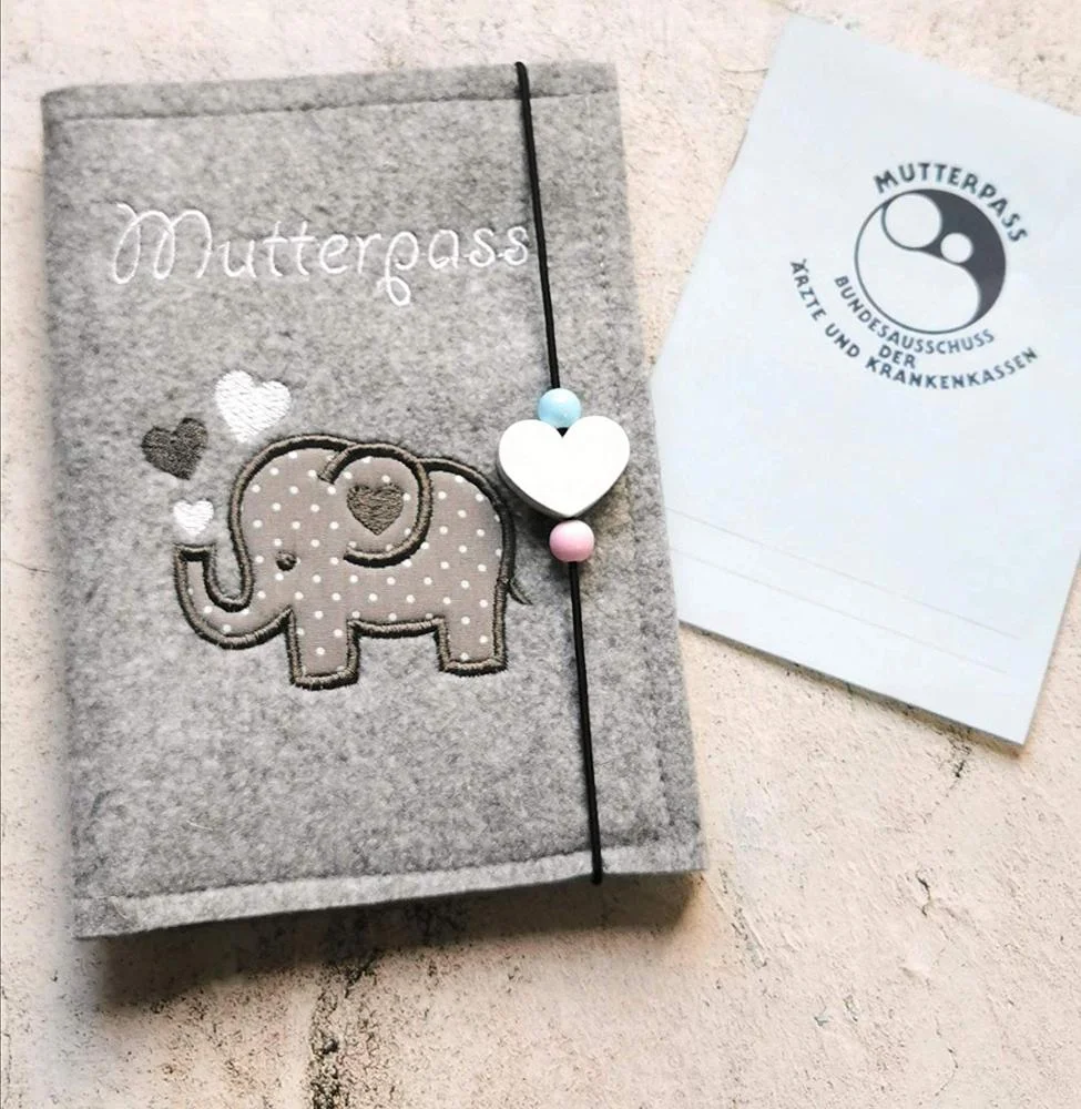 Embroidery Pattern Design Mutterpass Maternity Passport Cover Felt Card ...