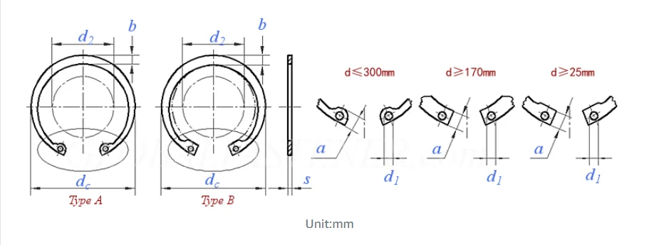 National Standard C-Type Circlip Retaining Rings Elastic Ring with ...