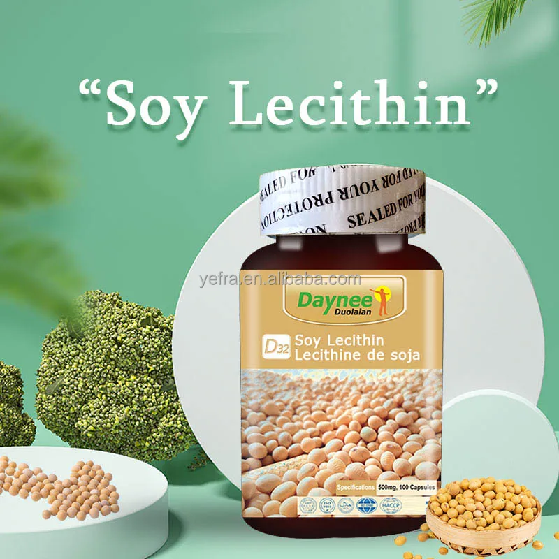 Natural Soy Lecithin Lecithine De Soja Capsule Organic Vitamin E C D ...