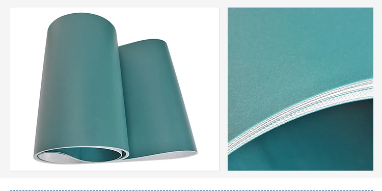 Industrial 2.0mm Thick Shiny Blue PVC Conveyor Belt Flat Polyester ...