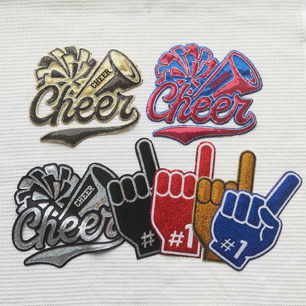 Custom College Sports Game Day Cheer Large Glitter Sequin Embroidery ...