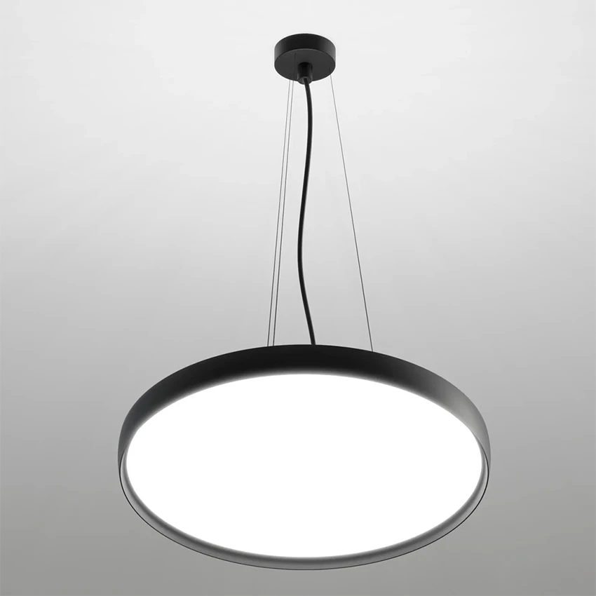 Black /White Flat Circular Surface Ceiling Mount Hanging Chandelier ...