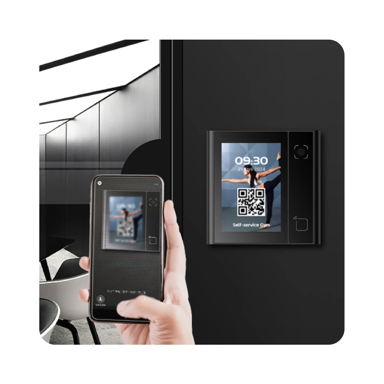 Coolcode DW200 development version Access Control Card Reader Touch Screen 13.56Mhz Card QR Code ...