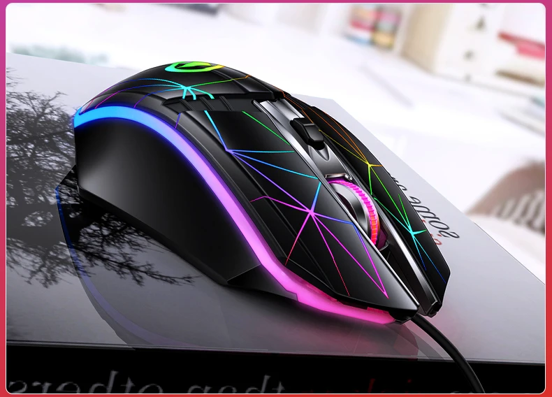 G11 Wired 4-Button USB Gaming Mouse with Burst Crack Light Colorful ...