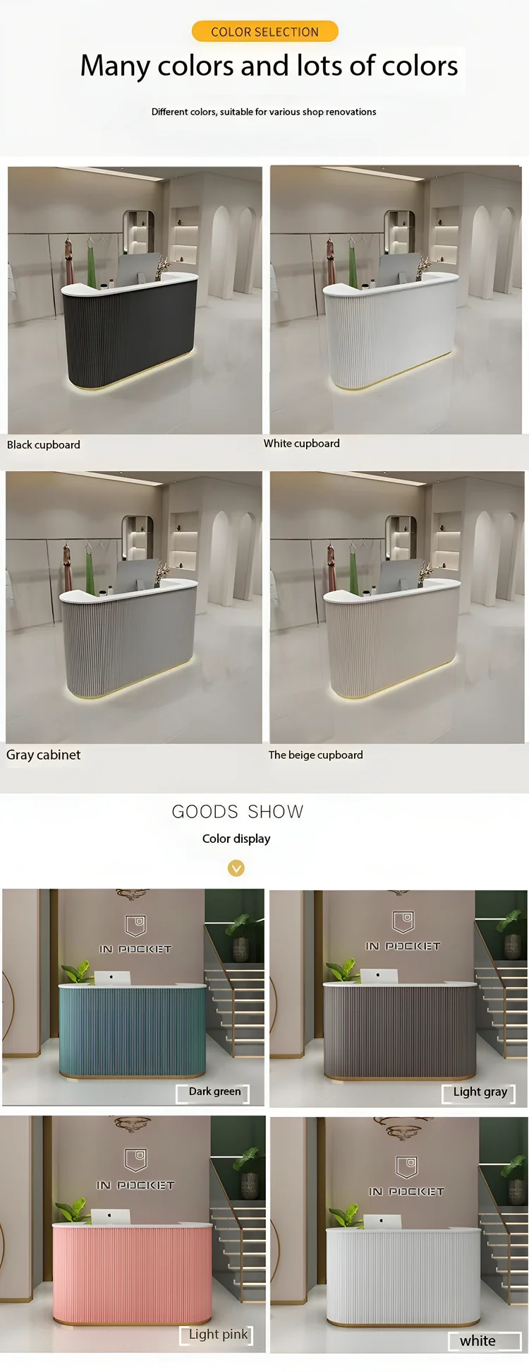 Custom Reception Desk Beauty Salon Counter Nail Salon Circular SPA ...