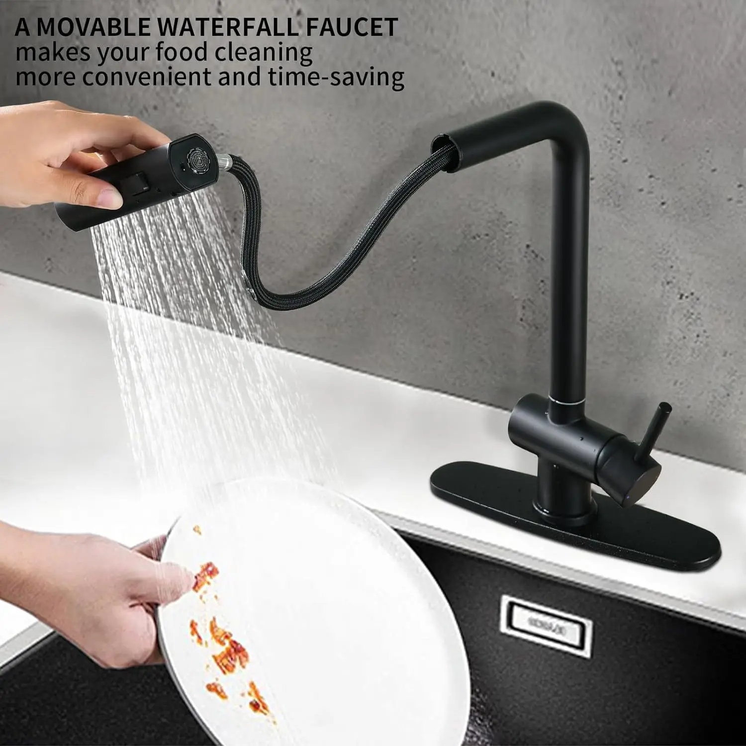 White Kitchen Gun Ash Pumping Cold And Hot Water Faucet Digital Display ...