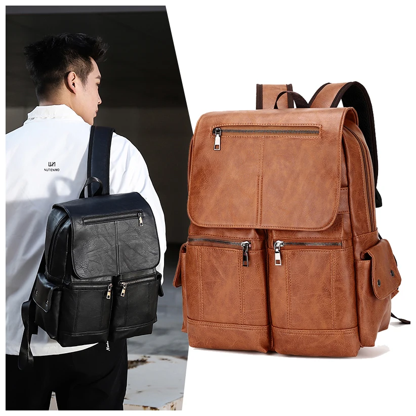 Omaska Custom College School Pu Rucksack Men Waterproof Zaino In Pelle ...