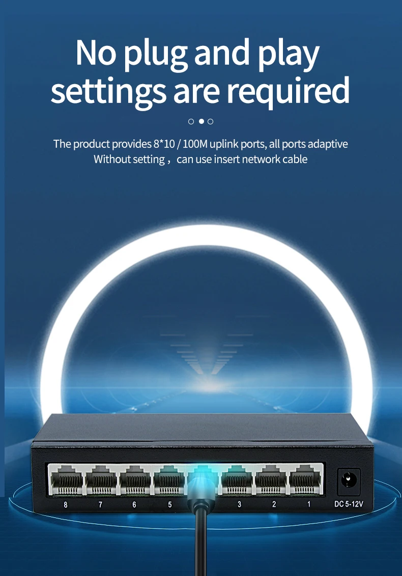 8-port Ethernet Switch 1000mbps/gigabit Ethernet Desktop Switch Hub For Home Network Camera ...