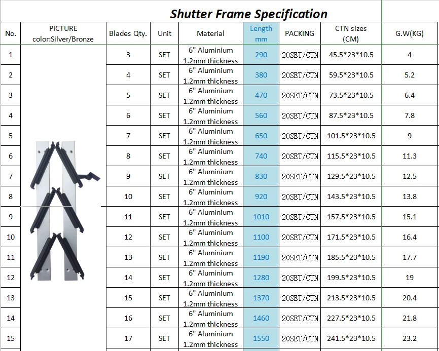 Removable Aluminium Shutter Frame Window Louver Frame for Philippines ...