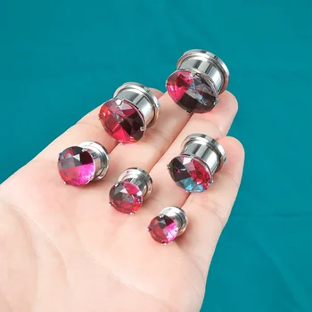Stainless Steel 6mm-16mm Rainbow Screwtunnel Plug Ear Gauges Double ...