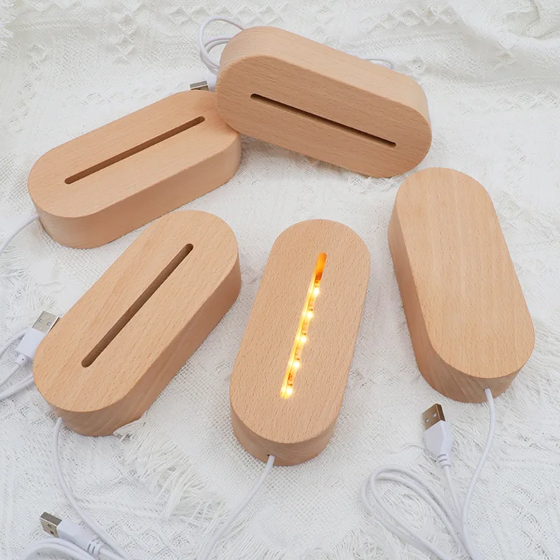 RGB Beech Wooden LED Light Base - Stylish & Efficient