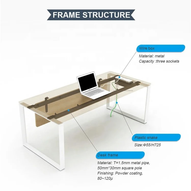 Foshan Single Office Table - Modern Metal Legs Workstation