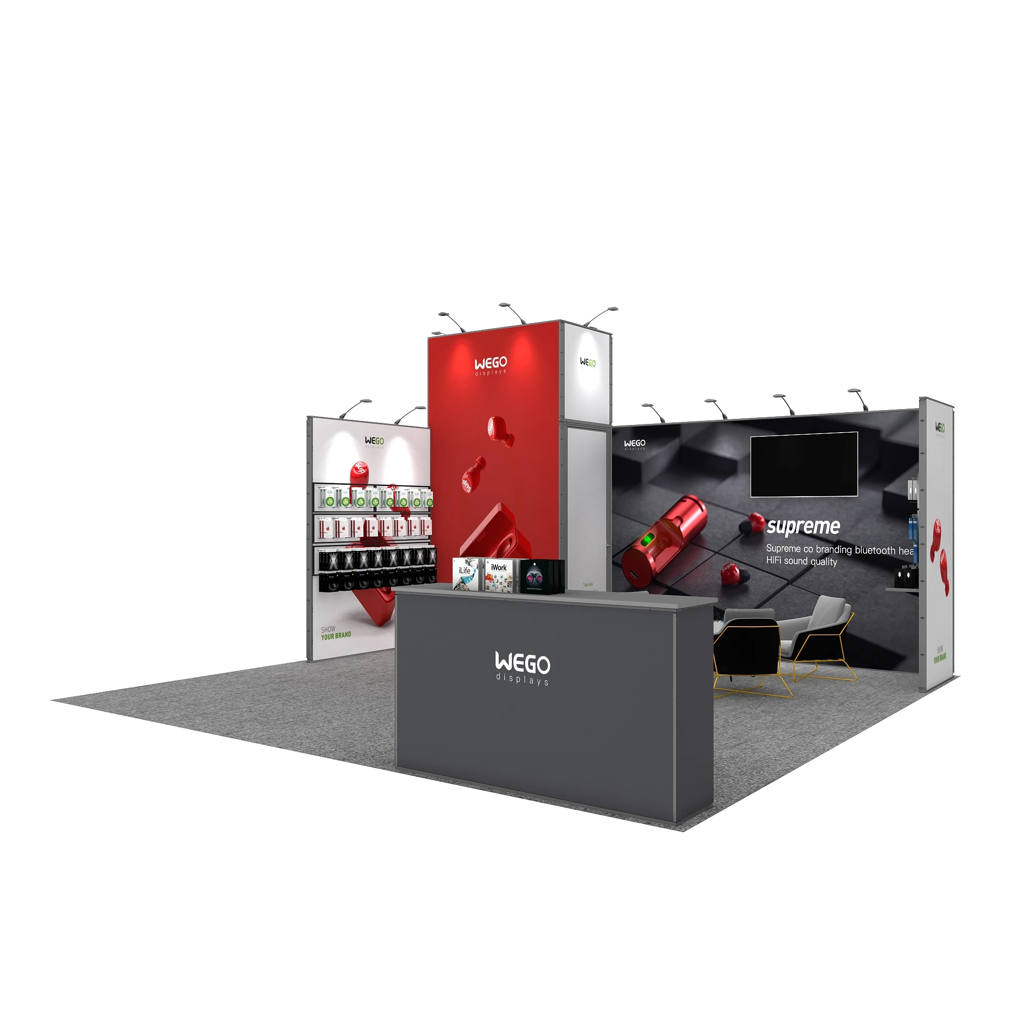 20x20ft Modular Exhibition Booth 6x6 Large Trade Show Booth Display ...