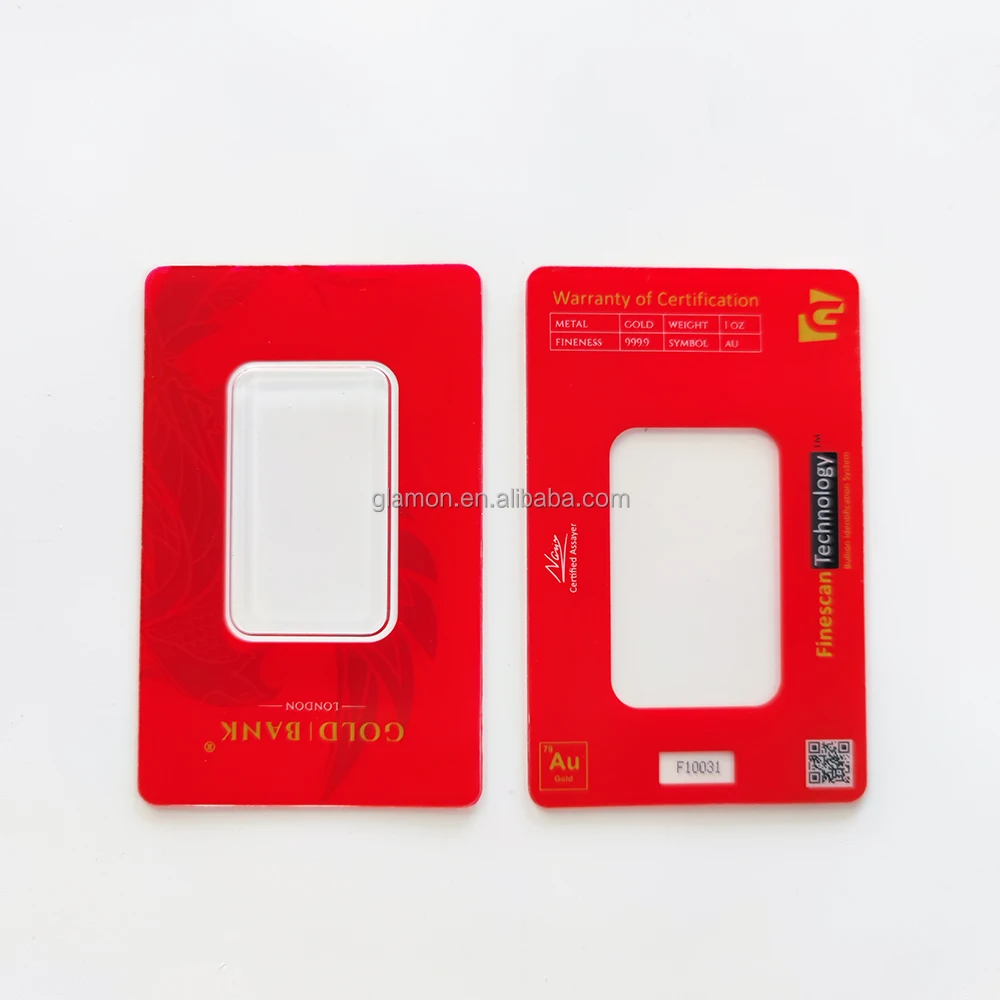 Custom Gold Coin Bar Packaging Void Pvc Blister Packaging Card Holder ...