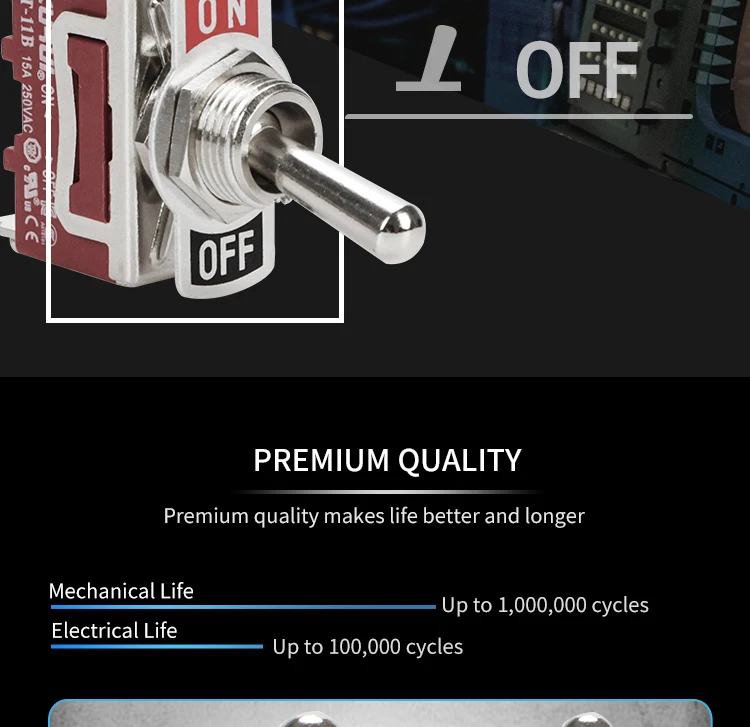 XURUI Electrical Toggle Switch with UL CE TUV ROHS Certifications ...
