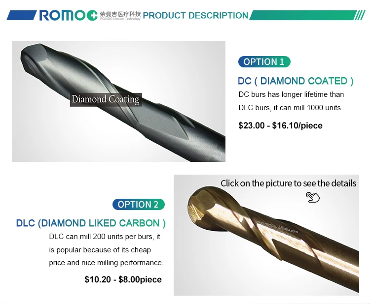 Dof Milling Burs Dental Milling Burs Diamond Coated Zirconia Zirkonzahn ...