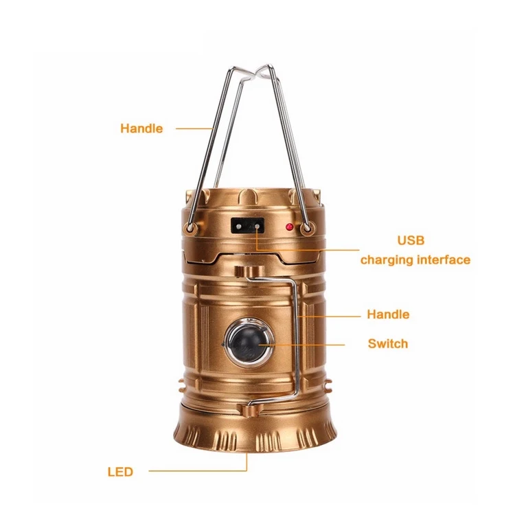 Abs Rechargeable Solar Powered Camping Lantern Outdoor Solar Zoom ...