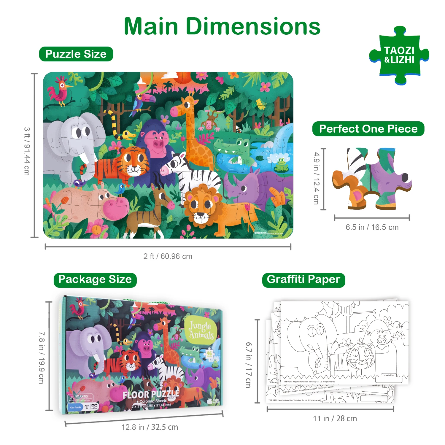 Wholesale Large Pieces Children Education Puzzle Game Customized Jungle ...