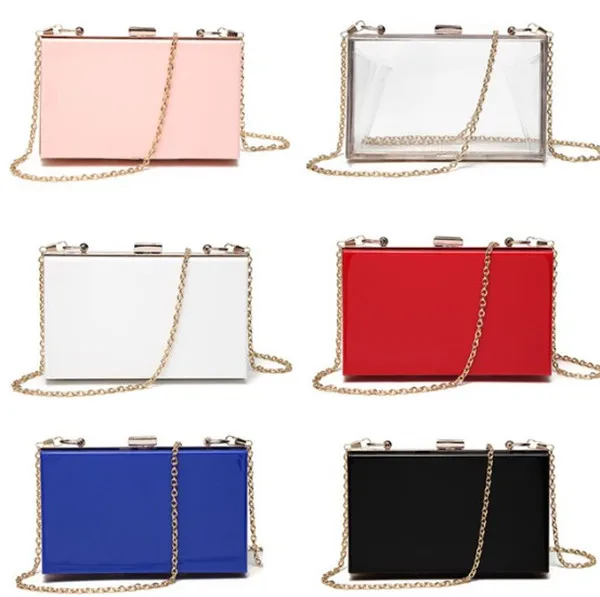 Custom Clear Transparent Acrylic Clutches Square Daily Women Evening ...