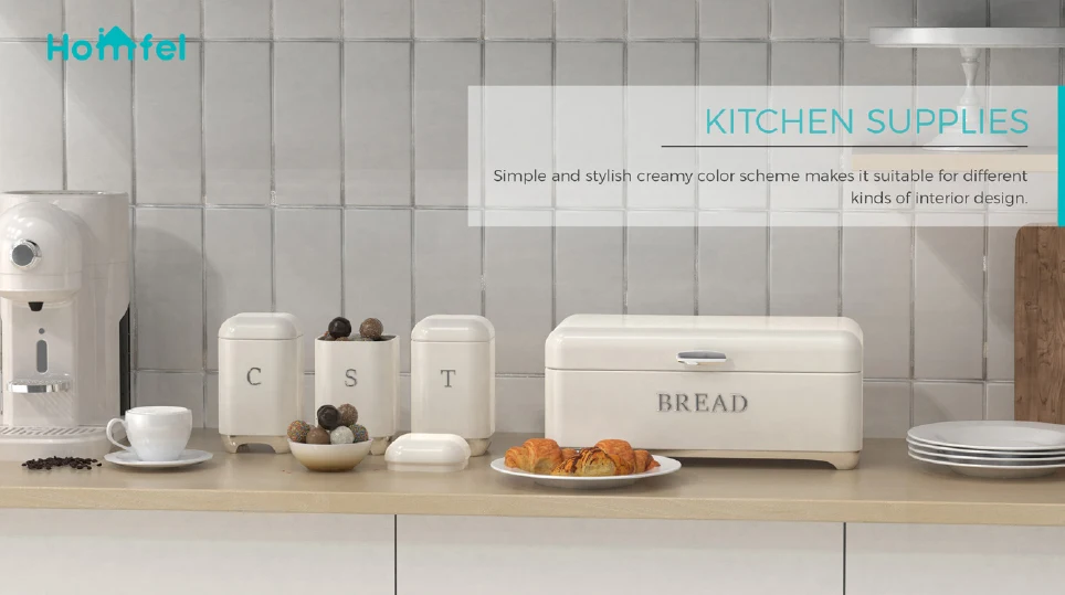 Crown Series Metal Bread Bin Set - Kitchen Storage Solutions