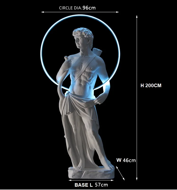 Famous Nude Muscle Man Large Fiberglass Statues for Home Decor