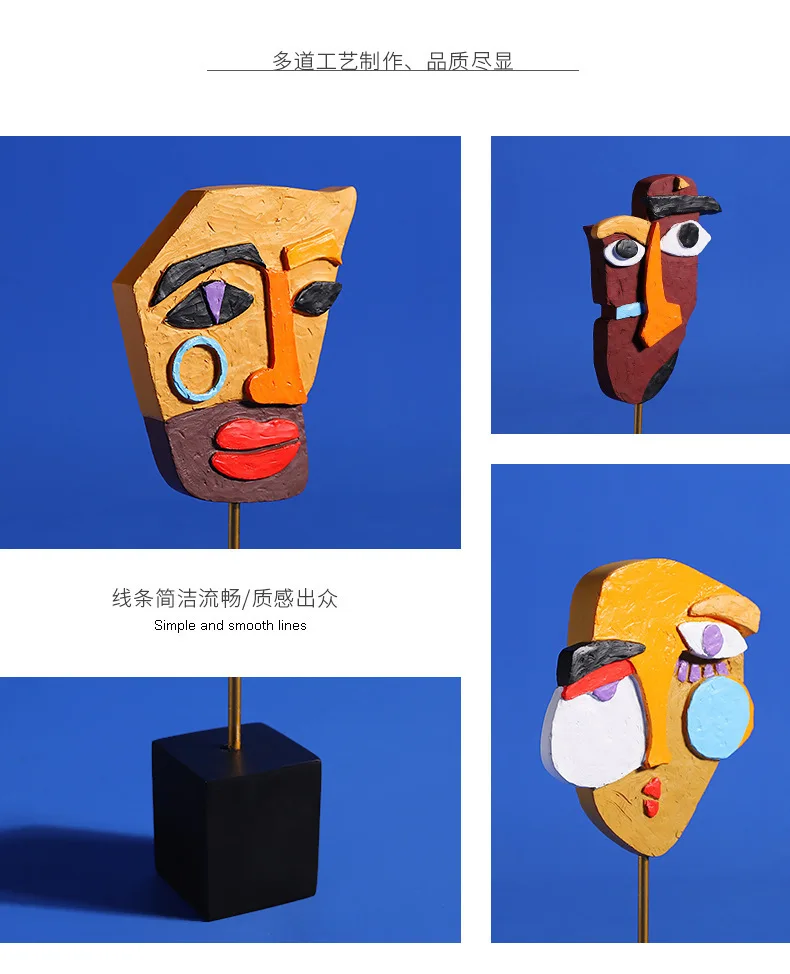 Twisted Human Face Sculpture - Creative Light Luxury Resin Crafts for ...