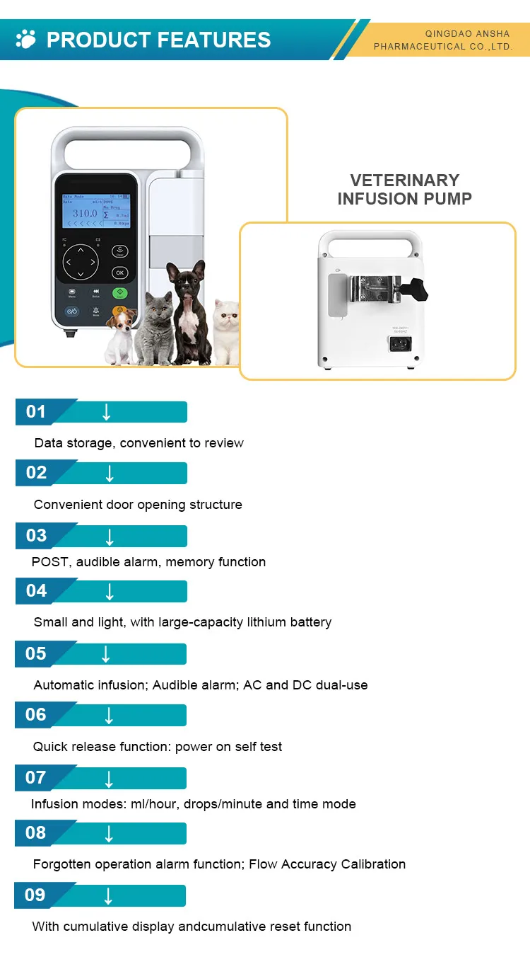 Portable Veterinary Syringe Pump Ipx1 Infusion Pump Medical Device ...